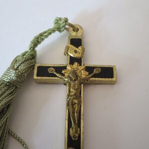 RELIGIOUS PECTORAL CROSS Crucifix Corpus Christi Gold & Wood Catholic ...