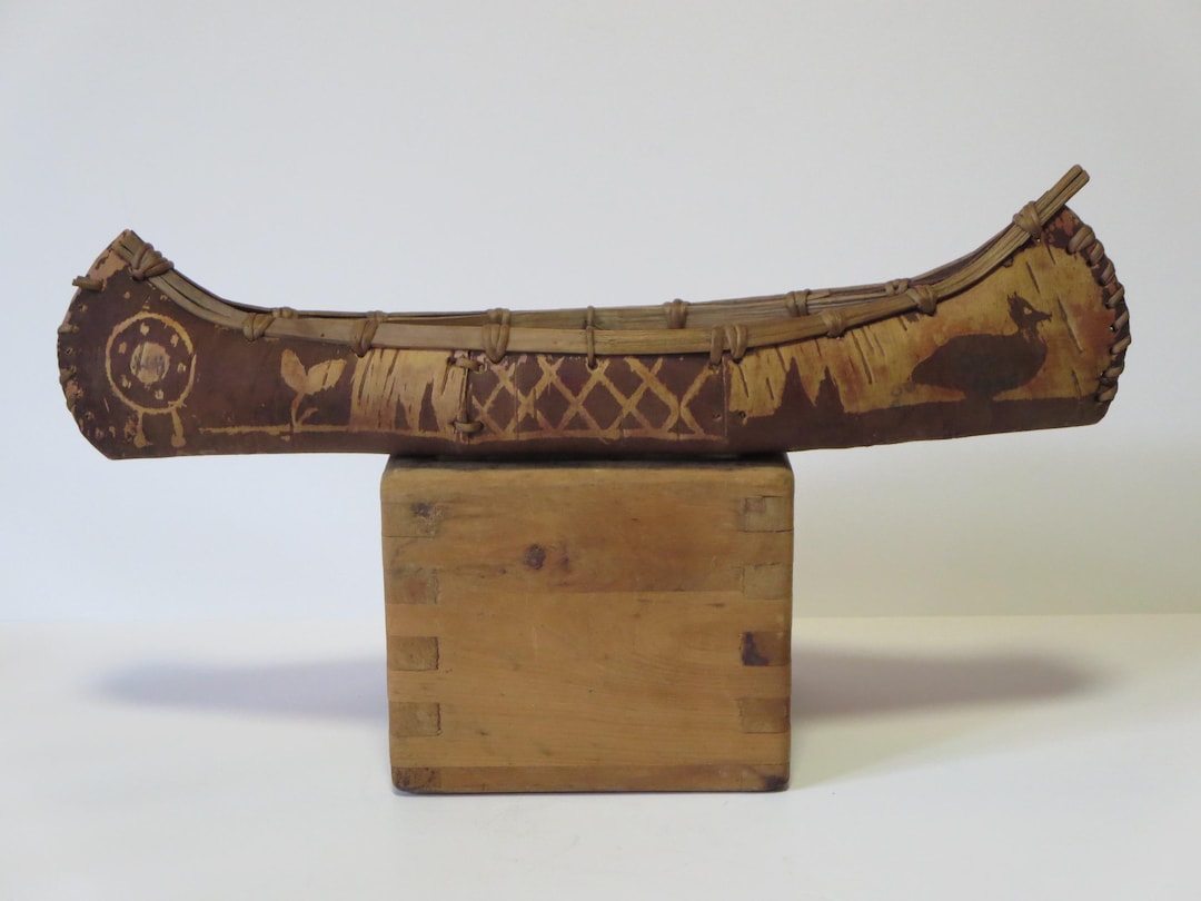 BIRCH BARK CANOE First Nations Native Native Art Decorative Canoe ...