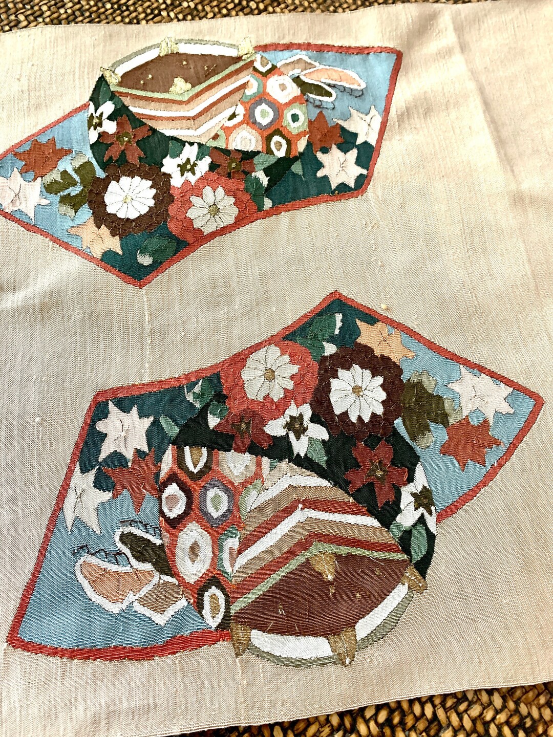 Japanese Hand Embroidery Woven Obi - Etsy