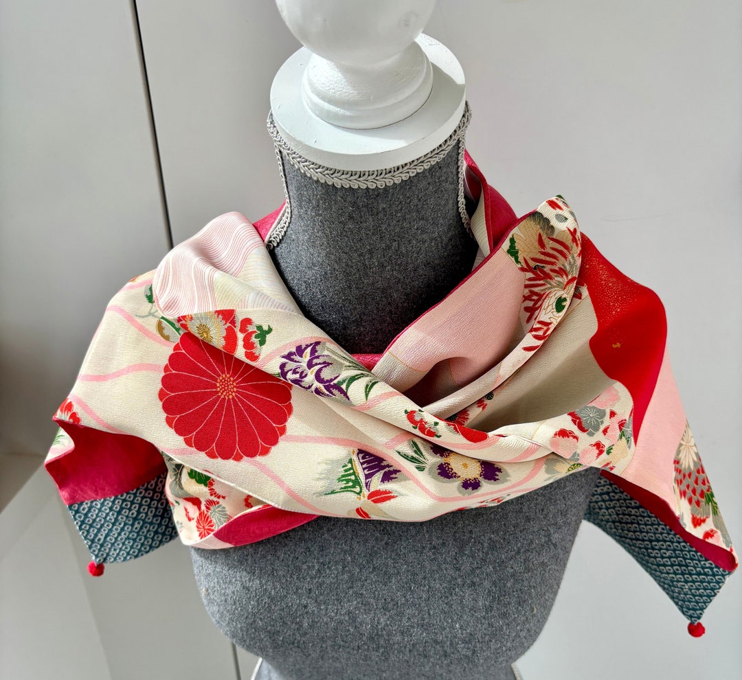 Antique Japanese Kimono Scarf - Etsy