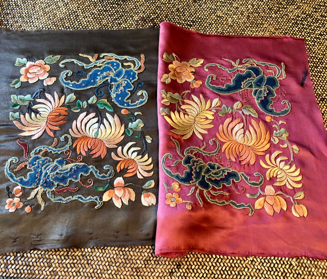 Antique Chinese Hand Embroidery - Etsy