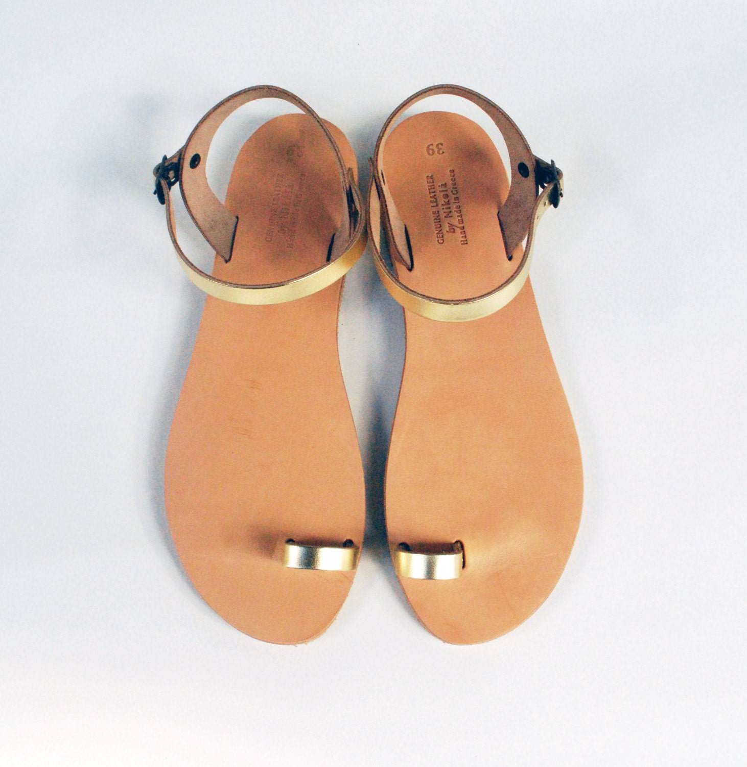 Stylish Toe Ring Sandals In Gold Women Summer Sandals Casual Etsy