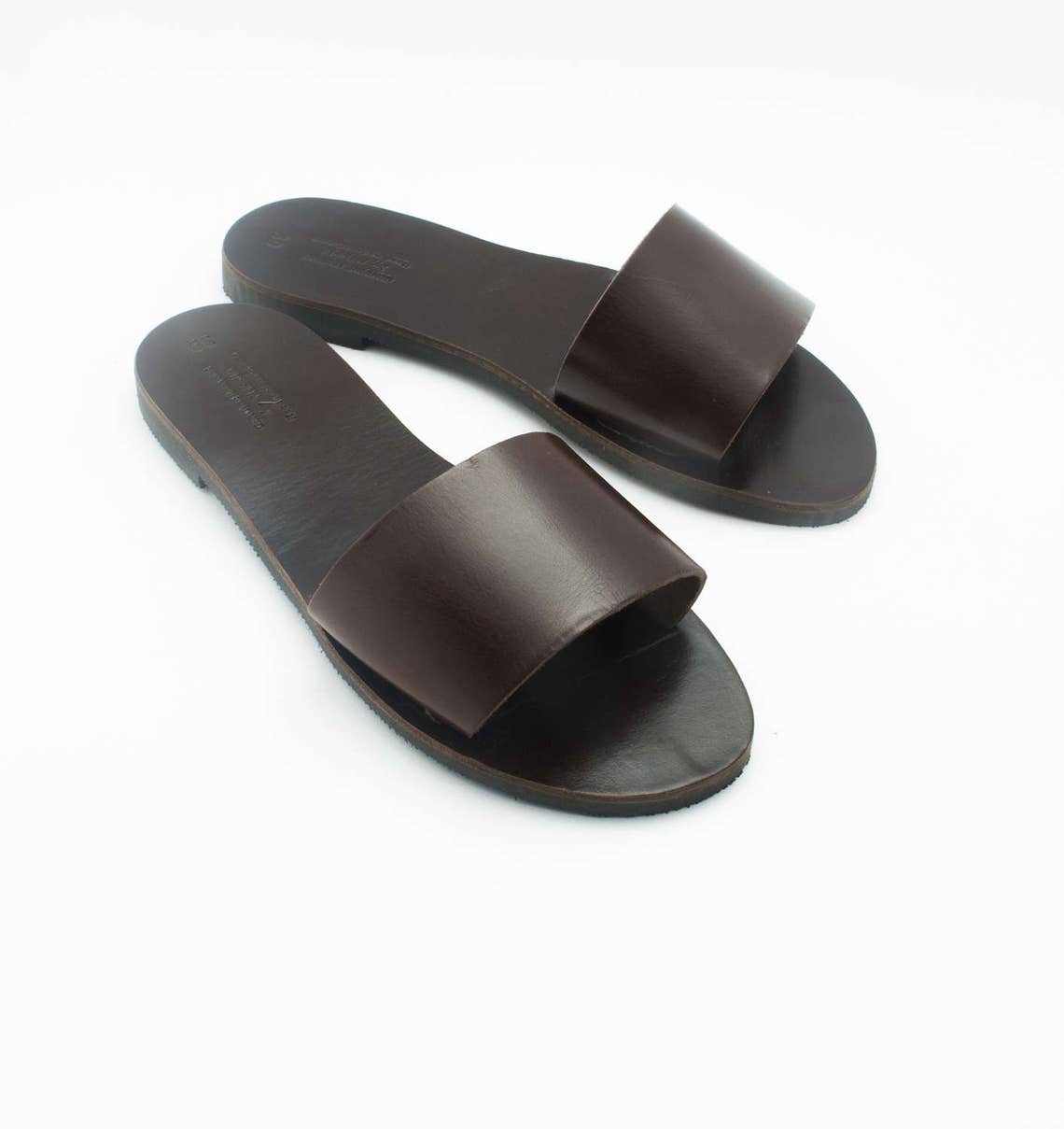 Slip on Sandals in Dark Chocolate Brown, Casual Women Slides Available ...