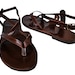 Dark Chocolate Brown Double Leather Sandals, Strappy Women Sandals - Etsy