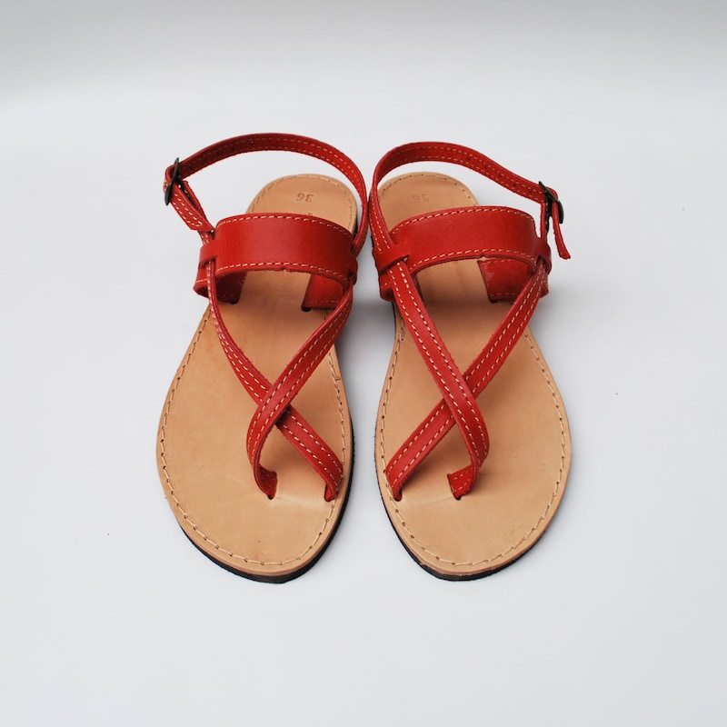 Red Sandals - Etsy