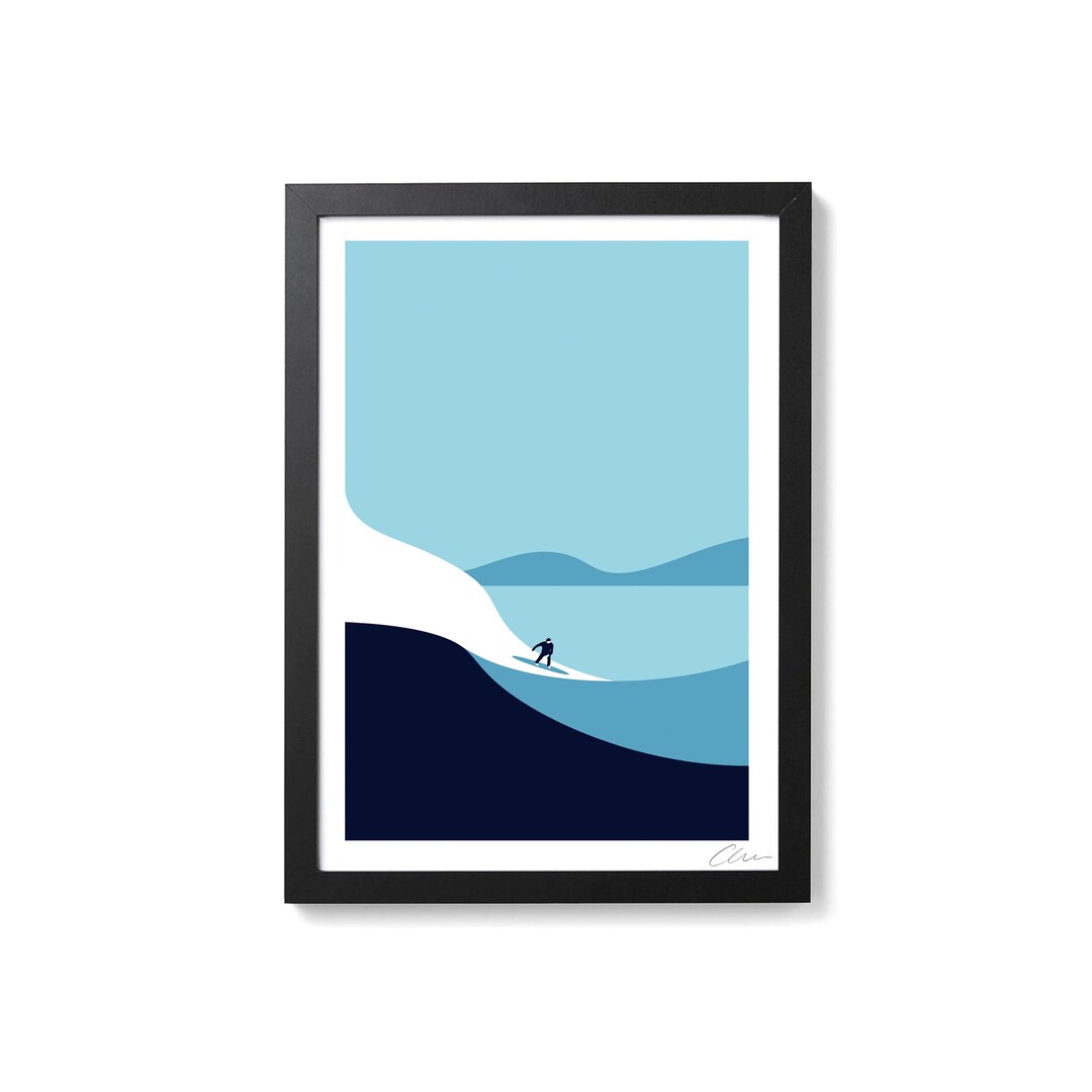 Surf's up | Surfing Inspired A4 Art Print Poster by OR8 DESIGN - Etsy