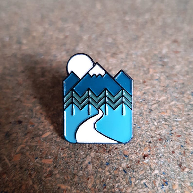 Mountain Adventure Enamel Pin: Outdoors Lapel Pin by OR8 DESIGN - Etsy