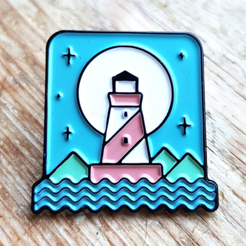 Lighthouse Enamel Pin Lapel Pin Badge Seaside Adventure Pin by | Etsy