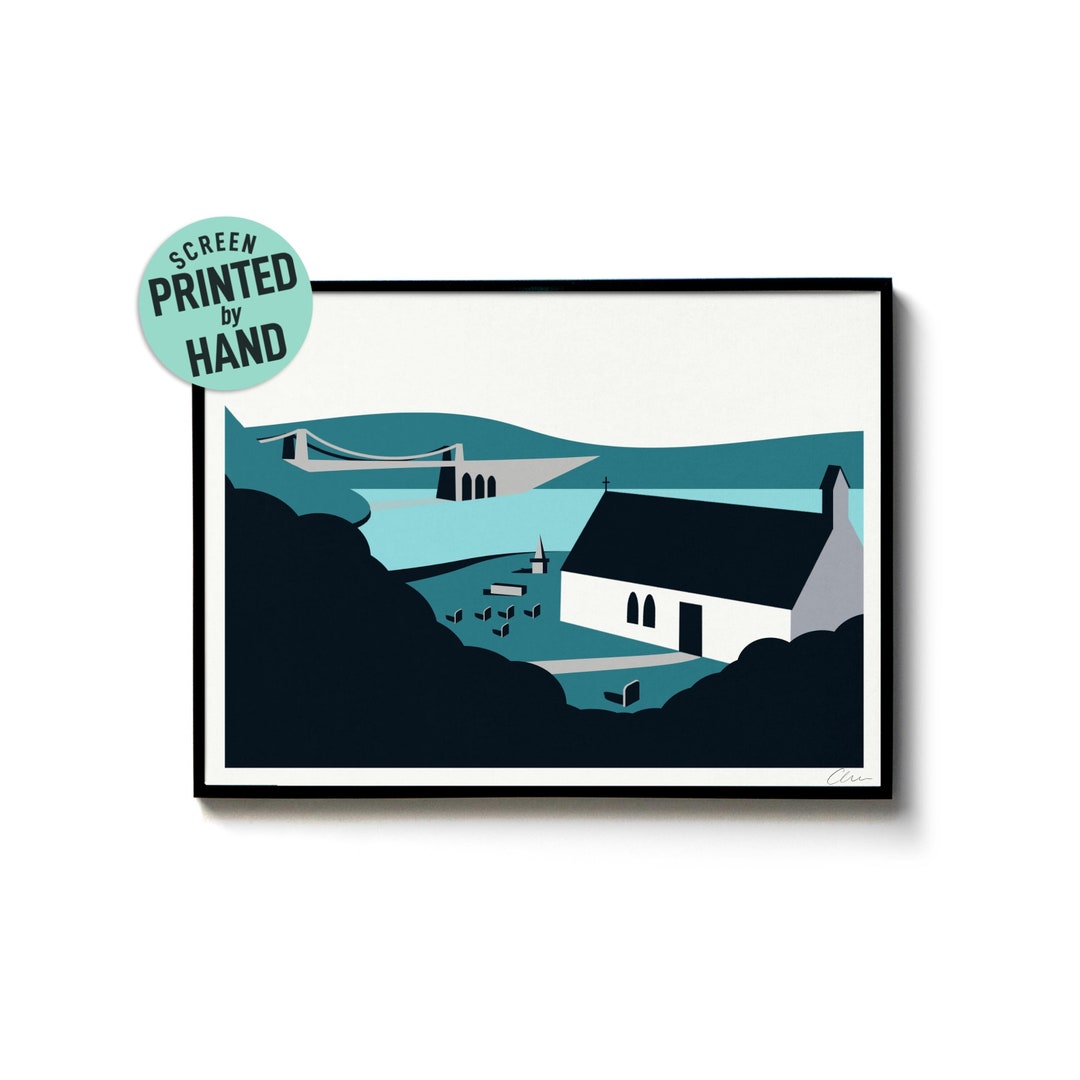 Anglesey Landscape Print - Menai Bridge Viewed From Church Island ...