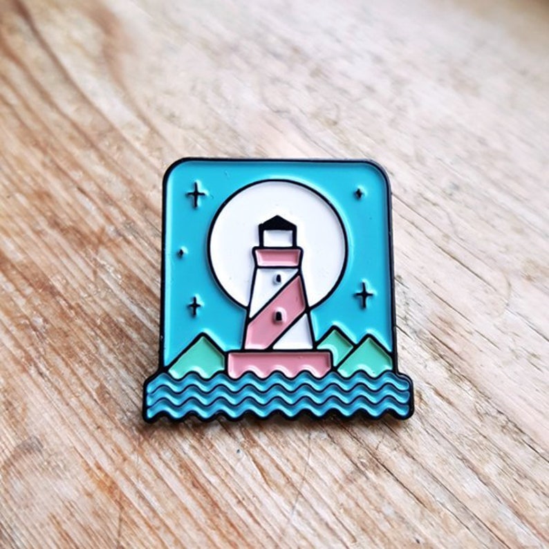 Lighthouse Enamel Pin Lapel Pin Badge Seaside Adventure Pin by | Etsy