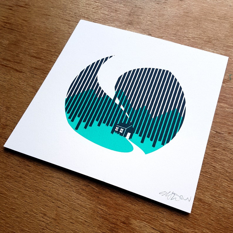 Cabin Cottage Adventure Mini Screen Print Poster by Or8 Design - Etsy