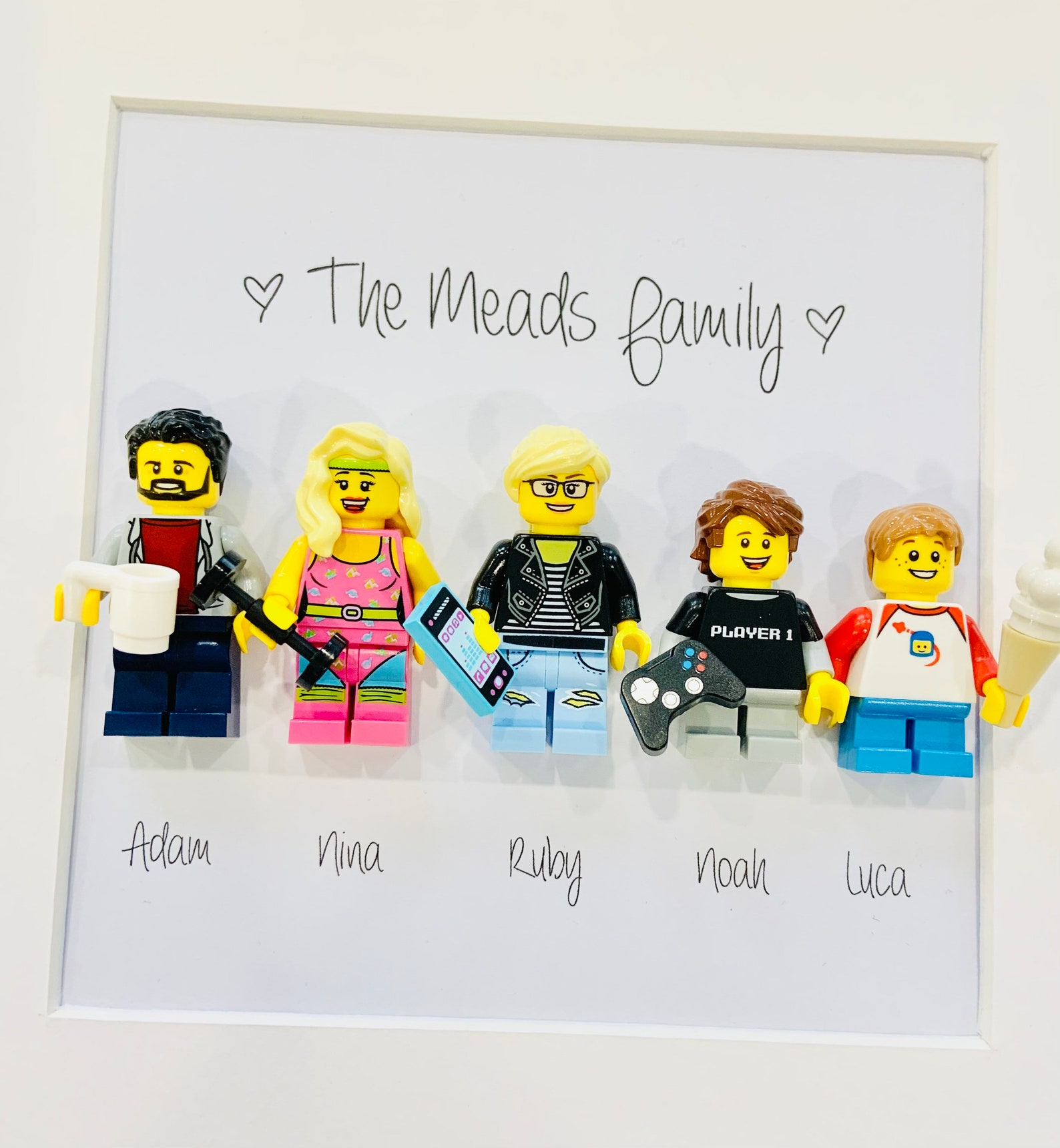 Personalizado Lego® Familia Minifigura Marco Imagen Etsy