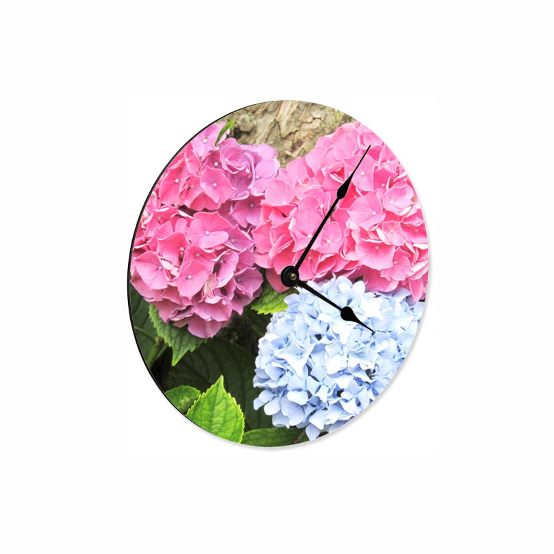 Hydrangeas Clock Metal Wall Decor Round Aluminum Clocks | Etsy