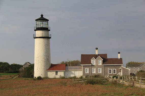 Truro Lighthouse Cape Cod Photography Highland Light Coastal - Etsy