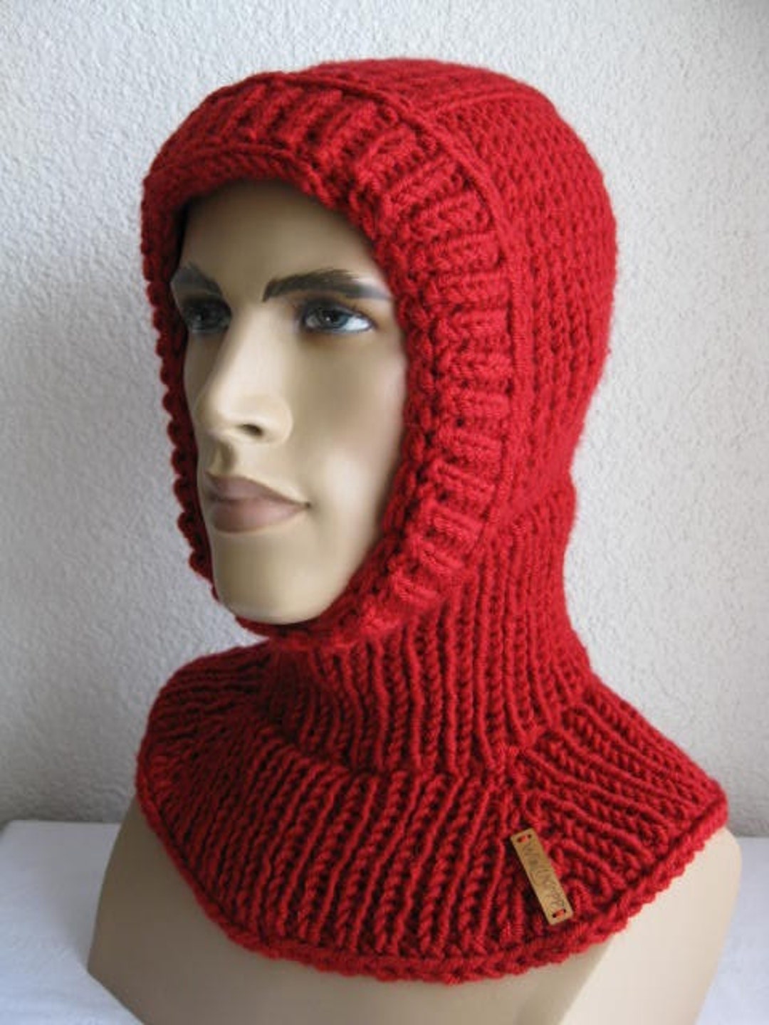 Scarf Hat Cap Ski Mask Slip, Unisex Ruby Red - Etsy