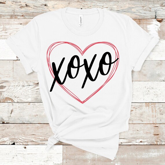 XOXO Shirt Xoxo Valentines Day Shirts For Woman Heart Shirt | Etsy