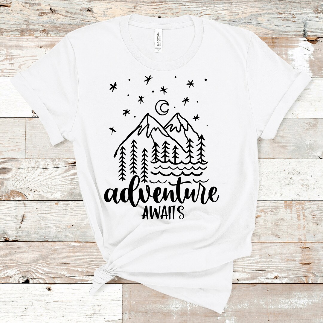 Adventure Awaits Shirt, Hiking Shirt, Backpacking Shirt, Mountains ...