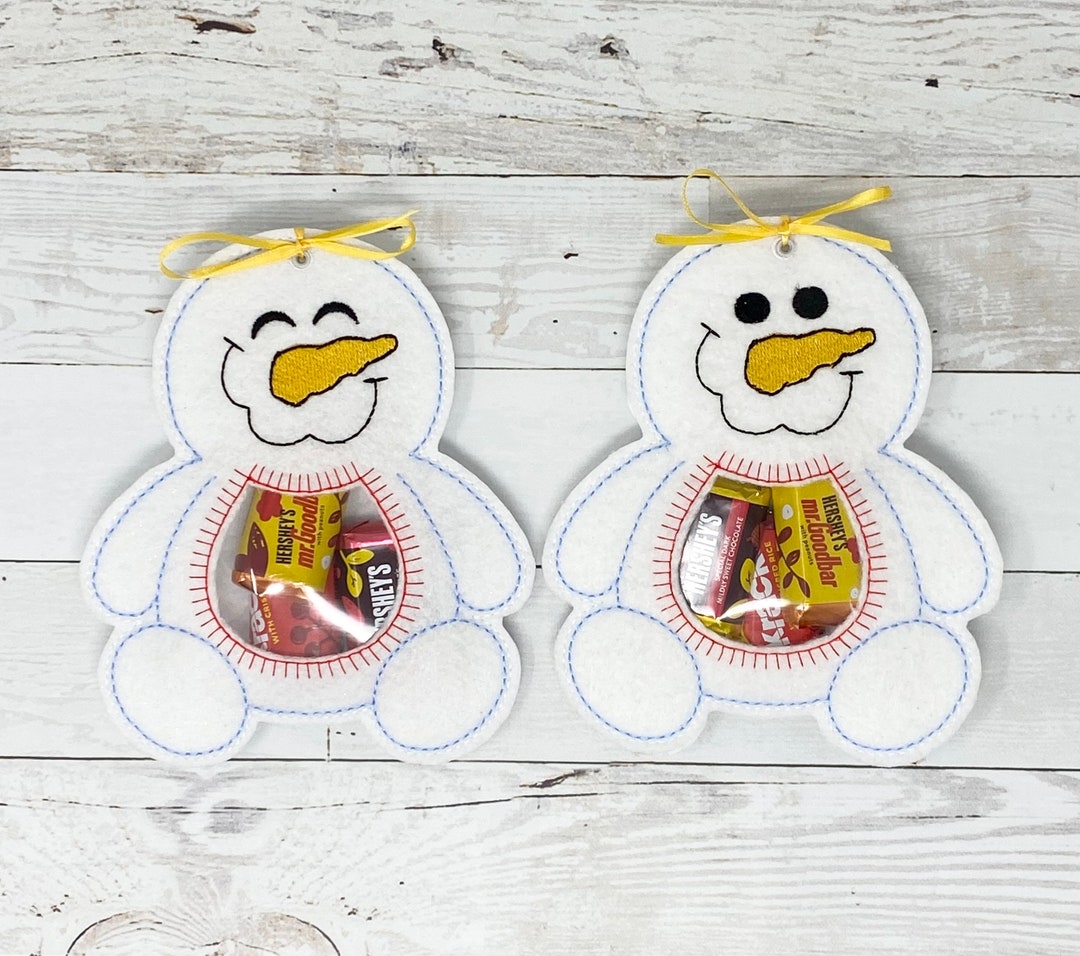 Snowman Treat Bag, Snowlady Treat Bag, Snowman Candy Holder, Party ...
