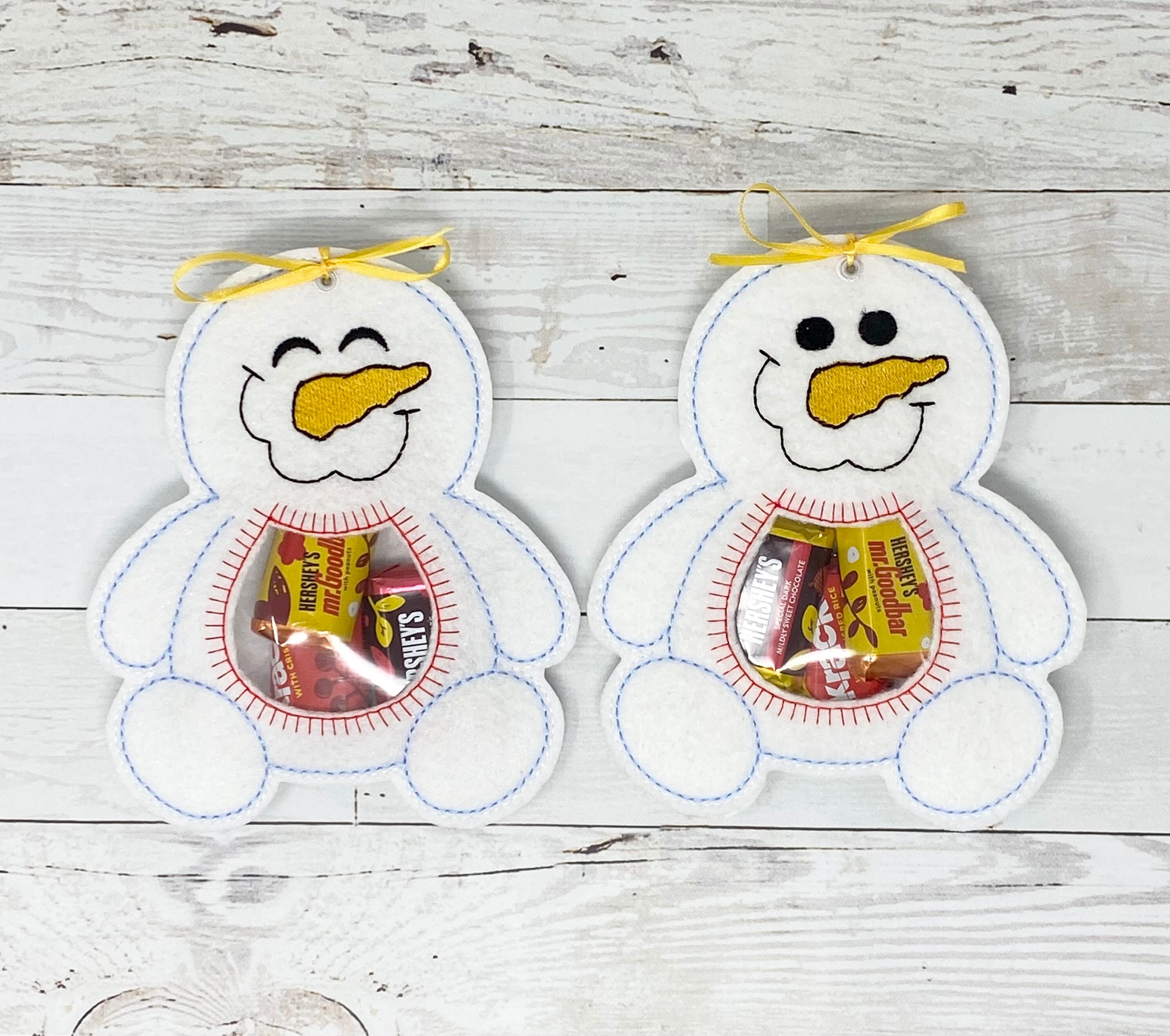 Snowman Treat Bag, Snowlady Treat Bag, Snowman Candy Holder, Party ...