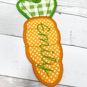 Embroidered Fabric Carrot Name Tag Personalized Bag Tag Easter Basket ...