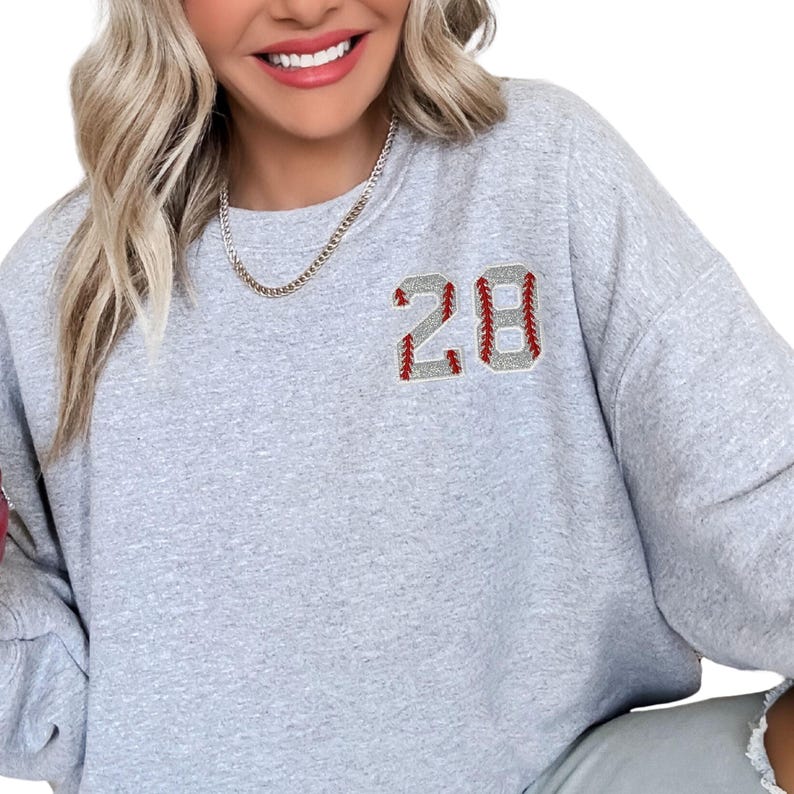 Baseball Number Embroidered Custom Child's Name on Sleeve Glitter ...
