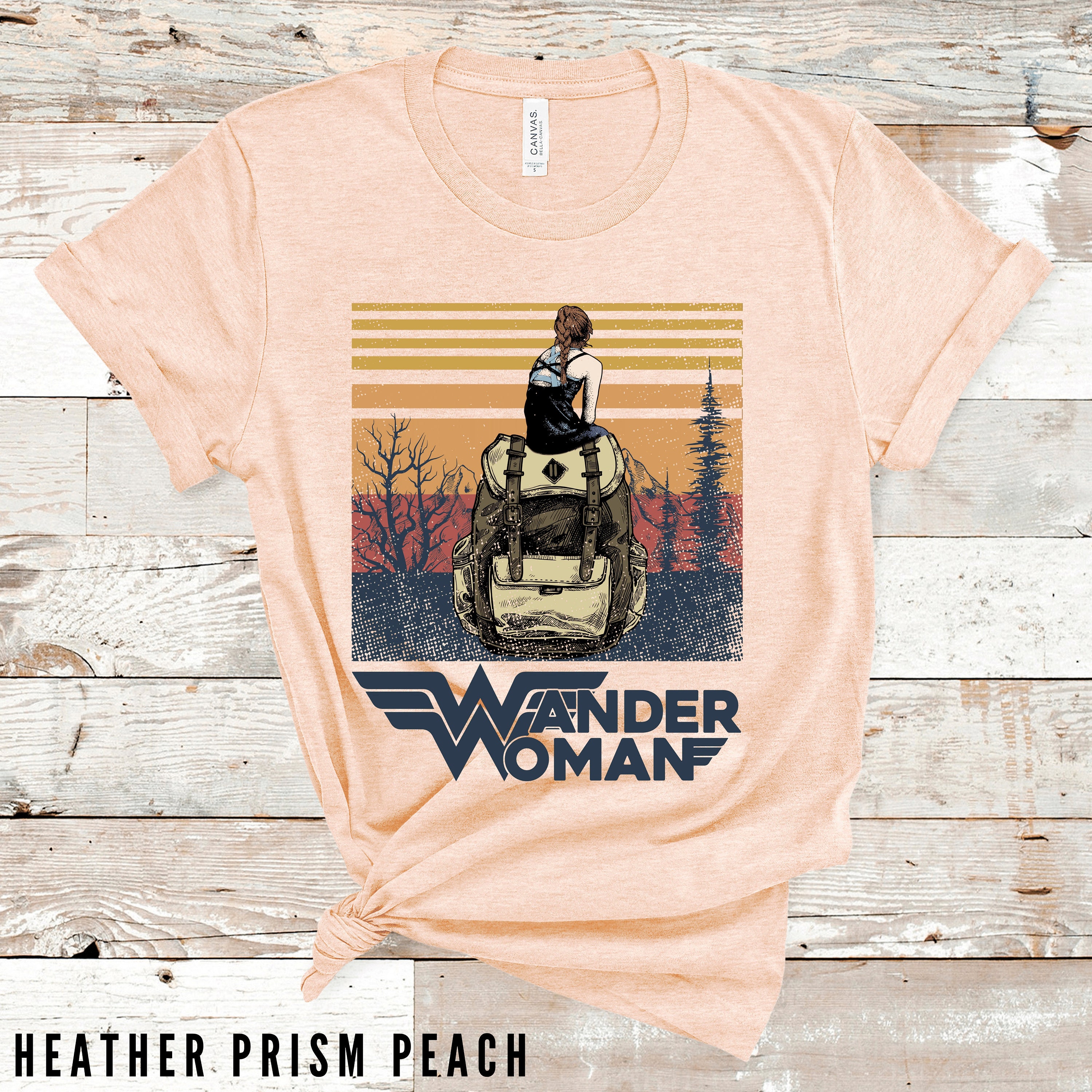 Wander Woman Shirt Vintage Retro T-shirt Outdoor Hiking | Etsy