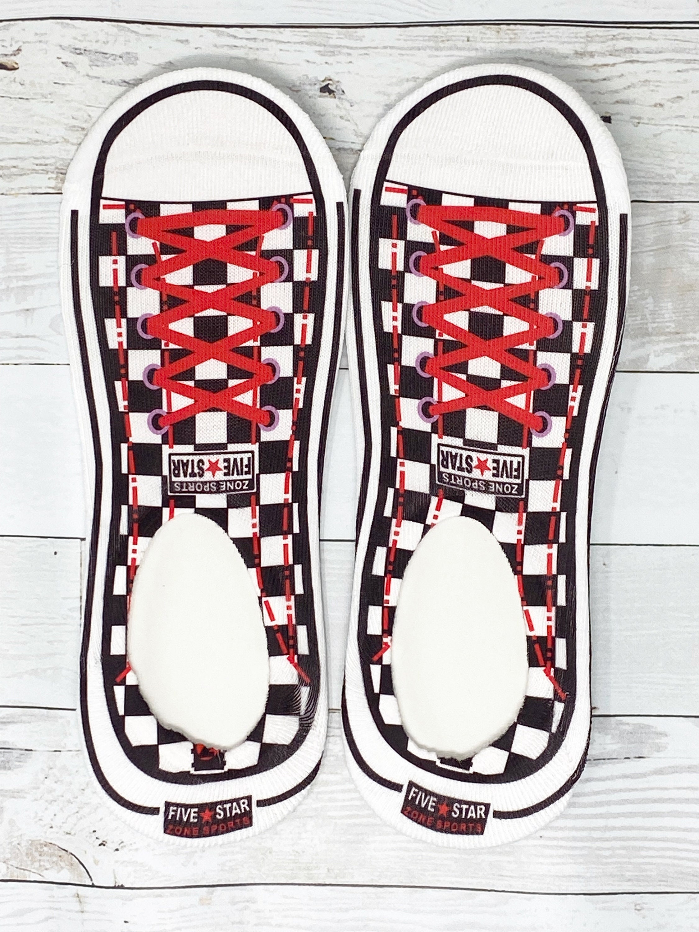 Sock Shoes, No Show Funny Socks, Printed Sneaker Socks, Checkered ...