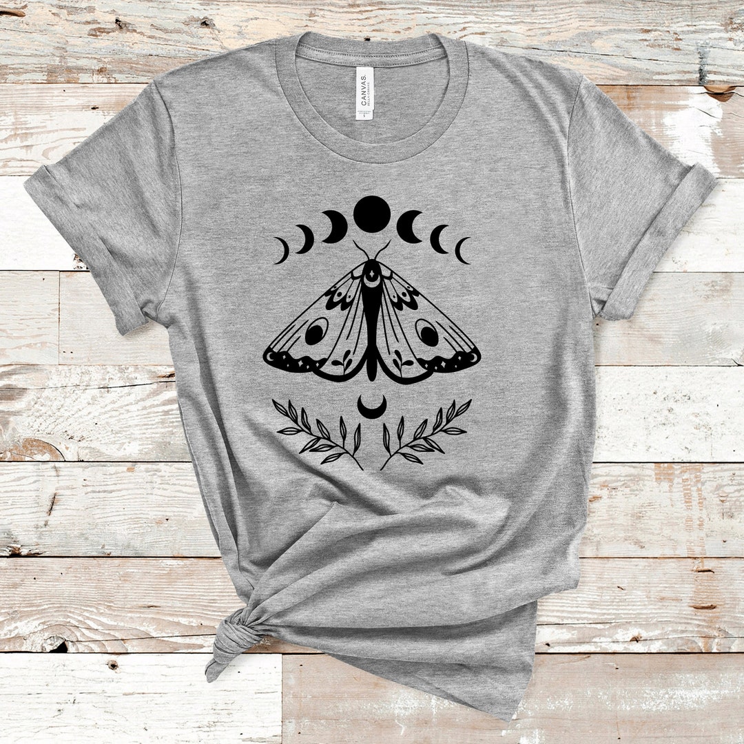 Moth Moon Phase Short-sleeve Unisex T-shirt, Moth Tshirt, Moon Shirt ...