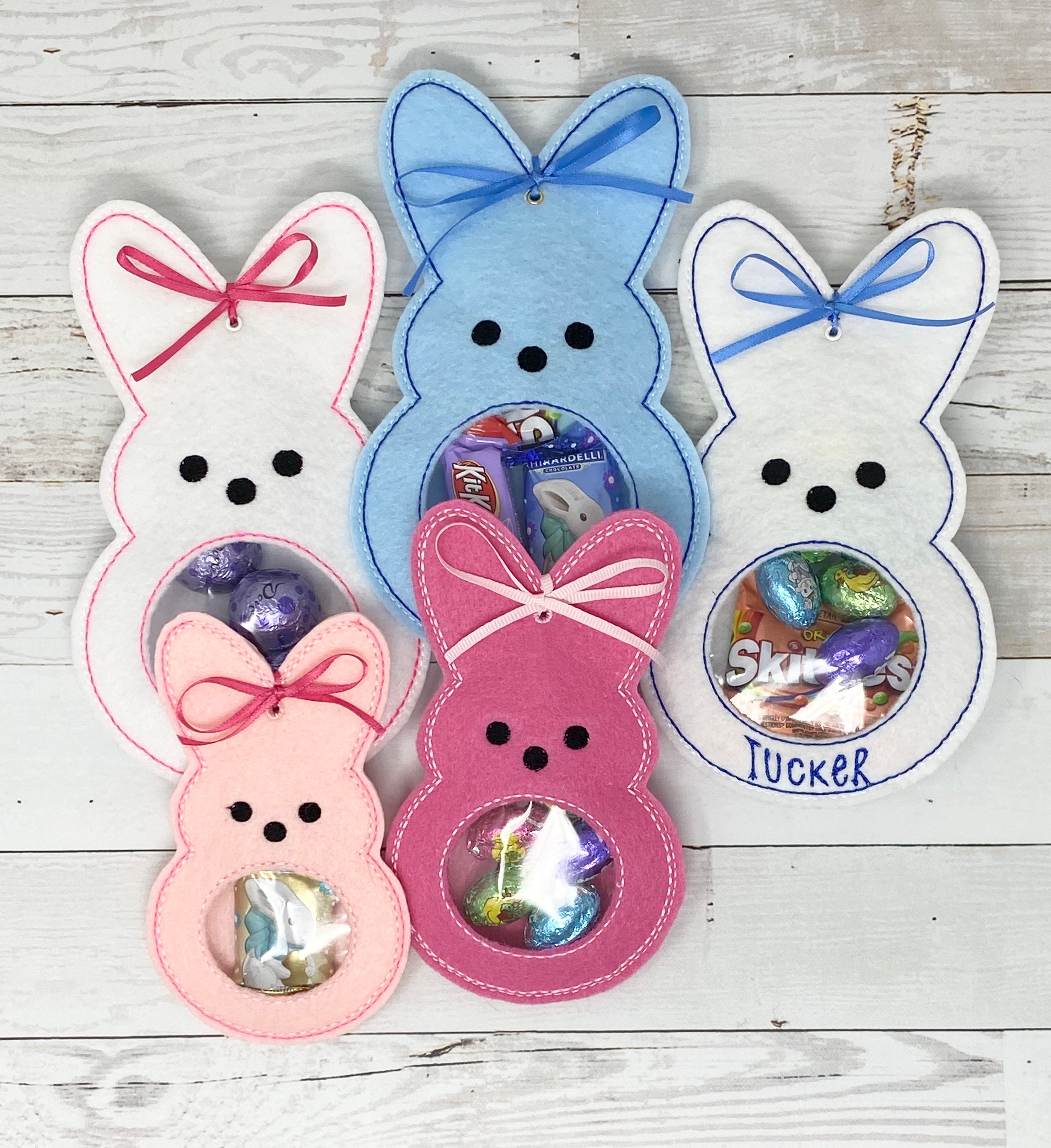 Embroidered Easter Bunny Felt Treat Bag – Reusable Candy Holder - Etsy