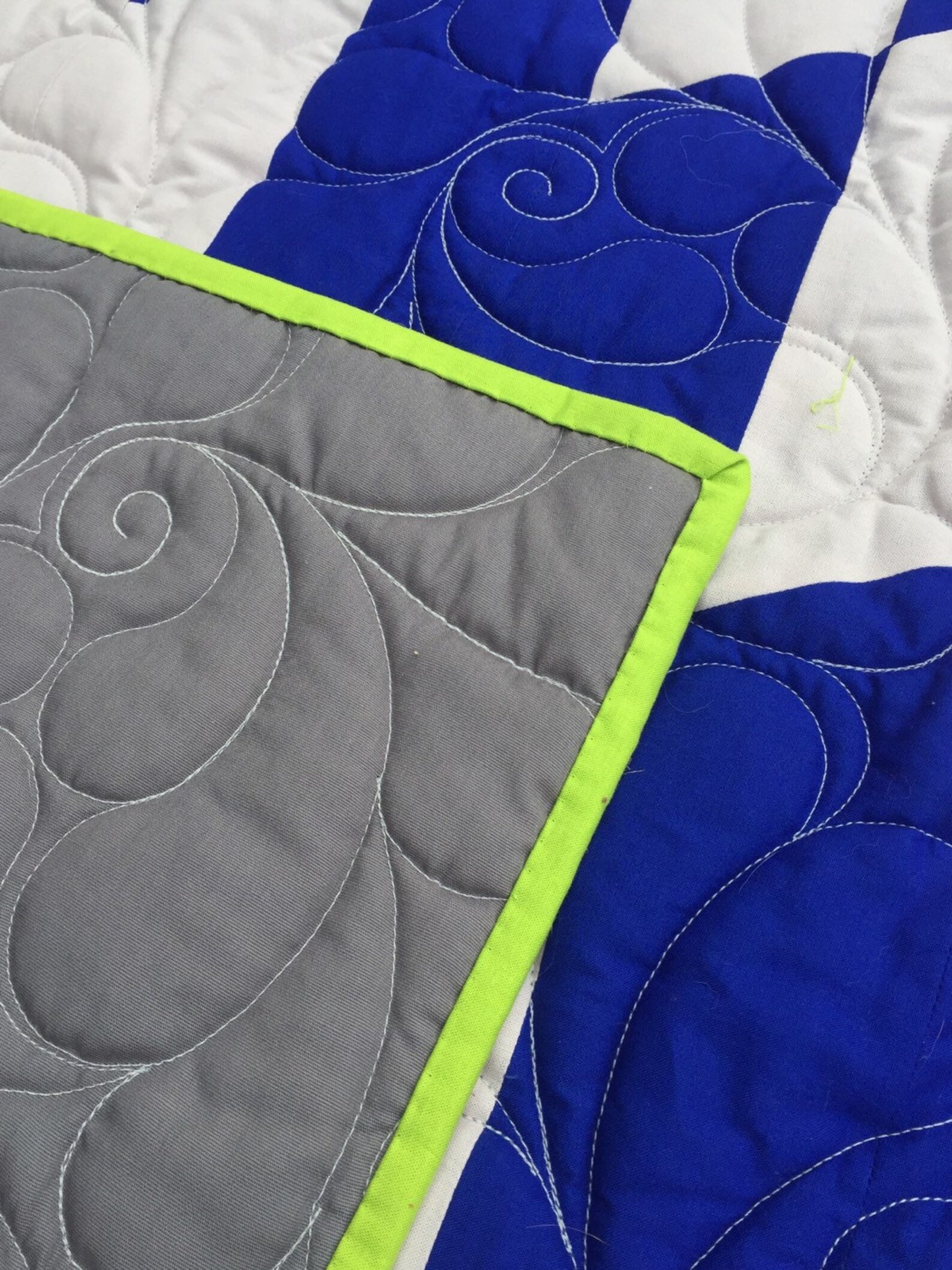 Geometric Modern Grey and Blue Quilt Modern Quilt New Style - Etsy
