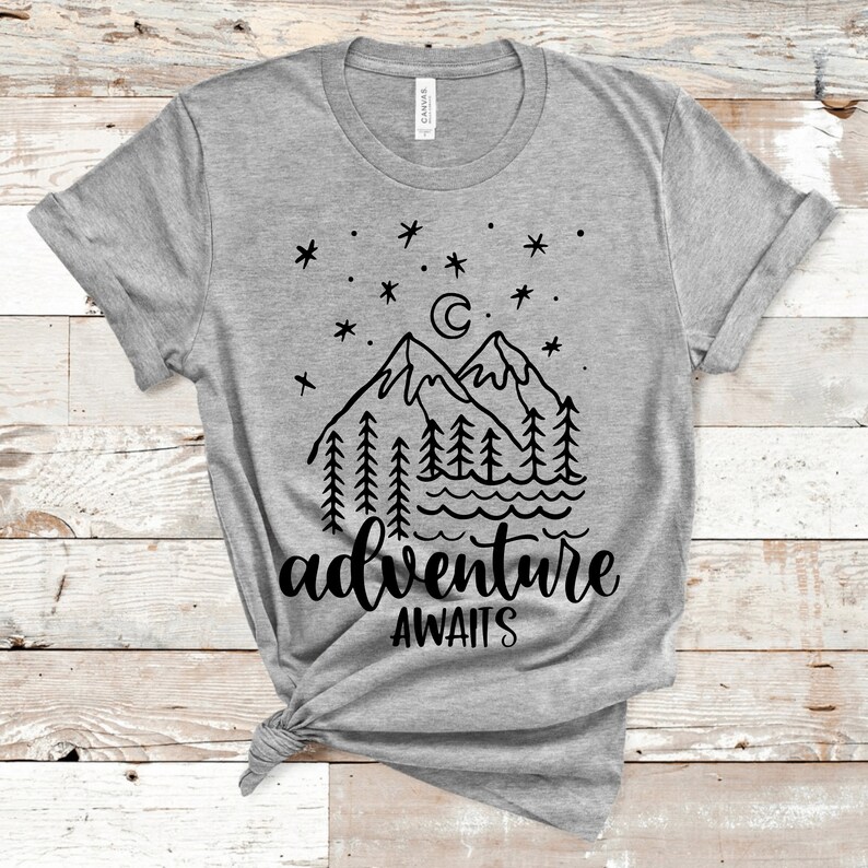 Adventure Awaits Shirt, Hiking Shirt, Backpacking Shirt, Mountains ...