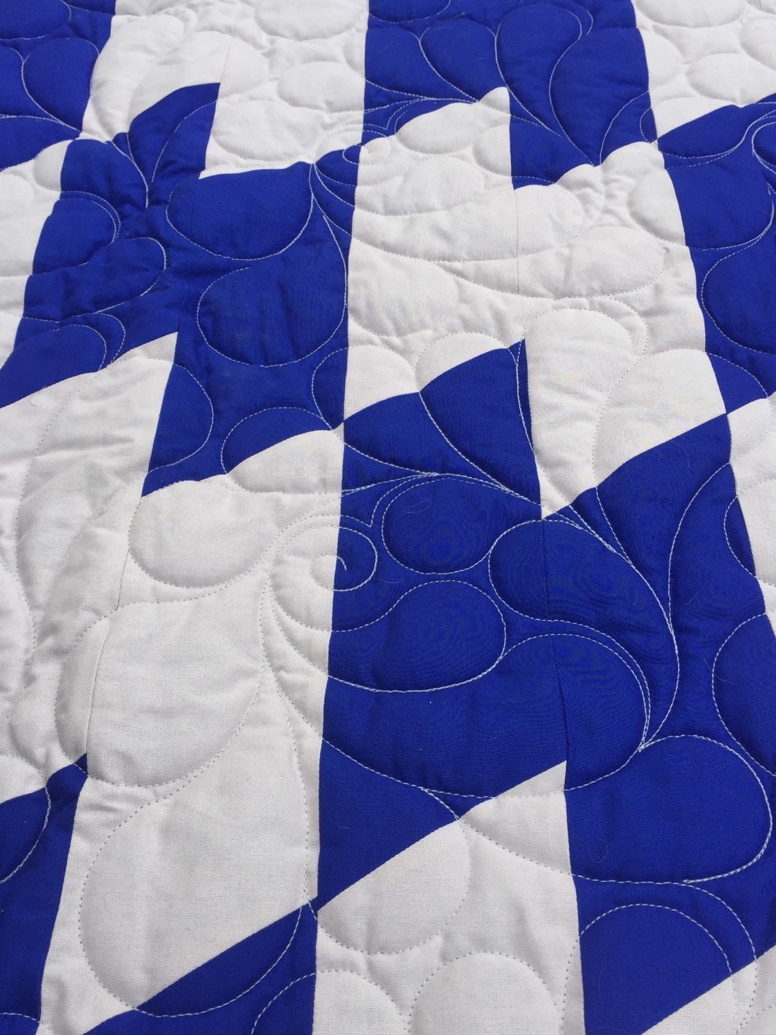Geometric Modern Grey and Blue Quilt Modern Quilt New Style - Etsy