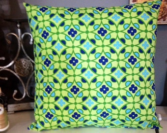 Blue and Lime Green Fabric - Etsy