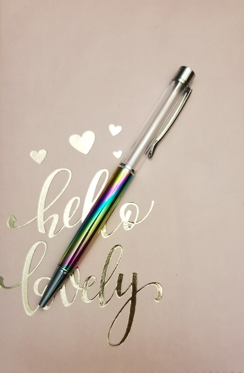 Floating Fillable Glitter Pens Rainbow, Oil Slick Ink Pens - Etsy