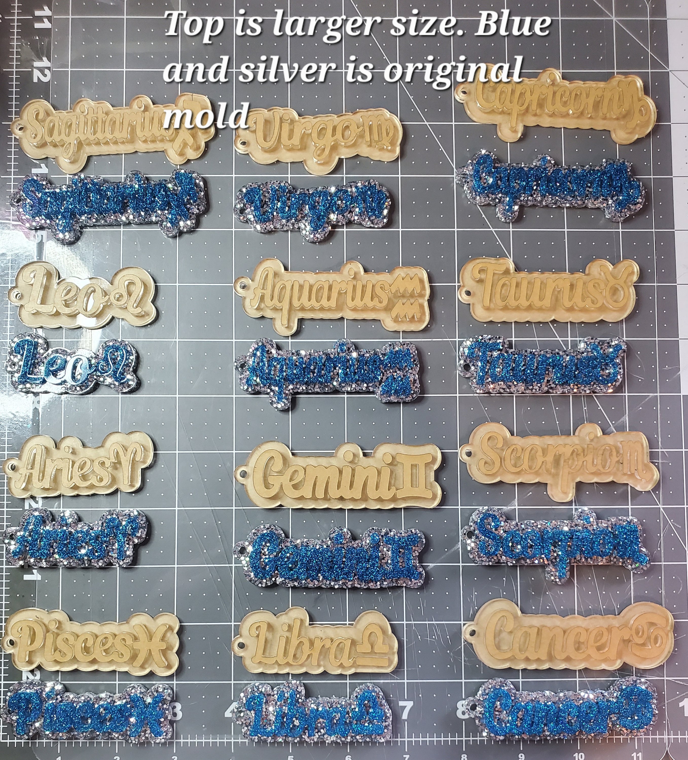 Zodiac Stacked Names Silicone Mold. Keychain Mold | Etsy