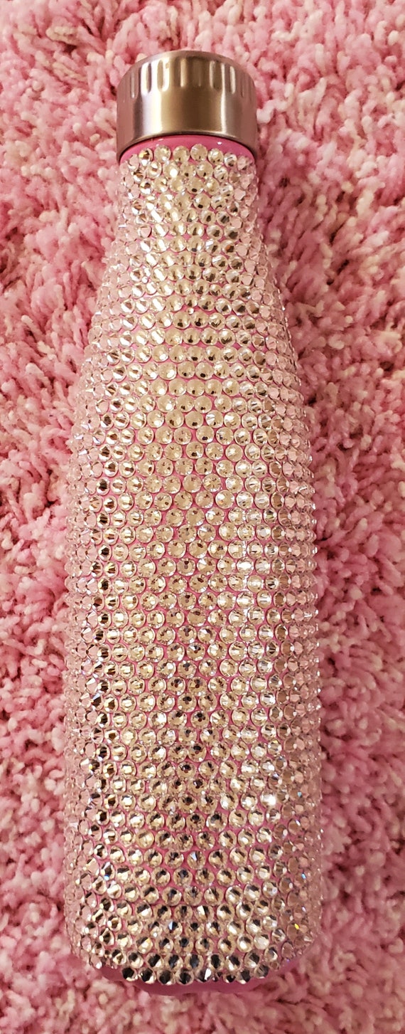 Rhinestone Crystal Water Bottle Stainless Steel - Etsy