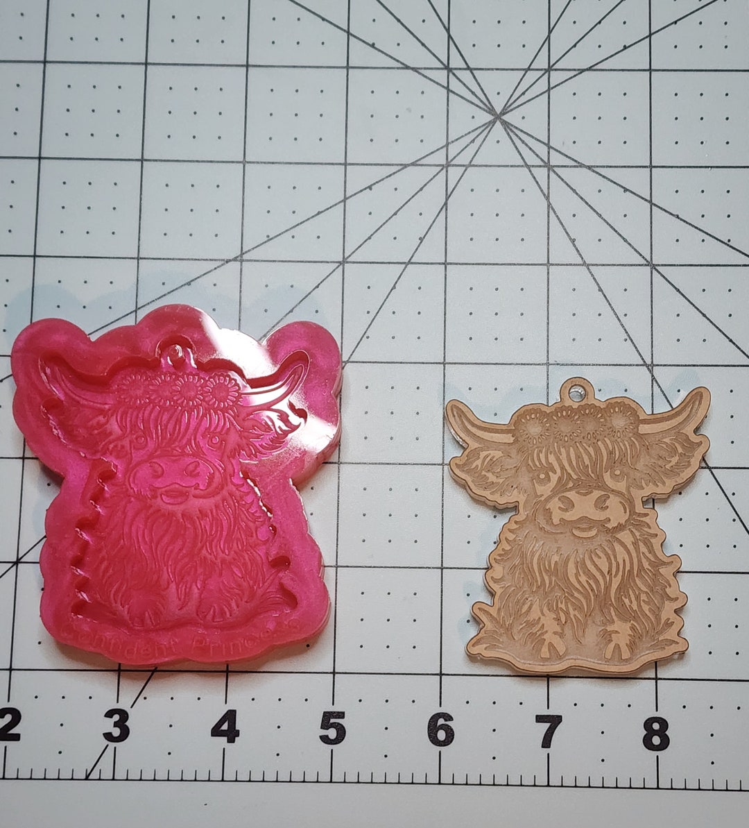 Cute Highland Floral Cow Silicone Mold. Cow Silicone Mold, Keychain ...