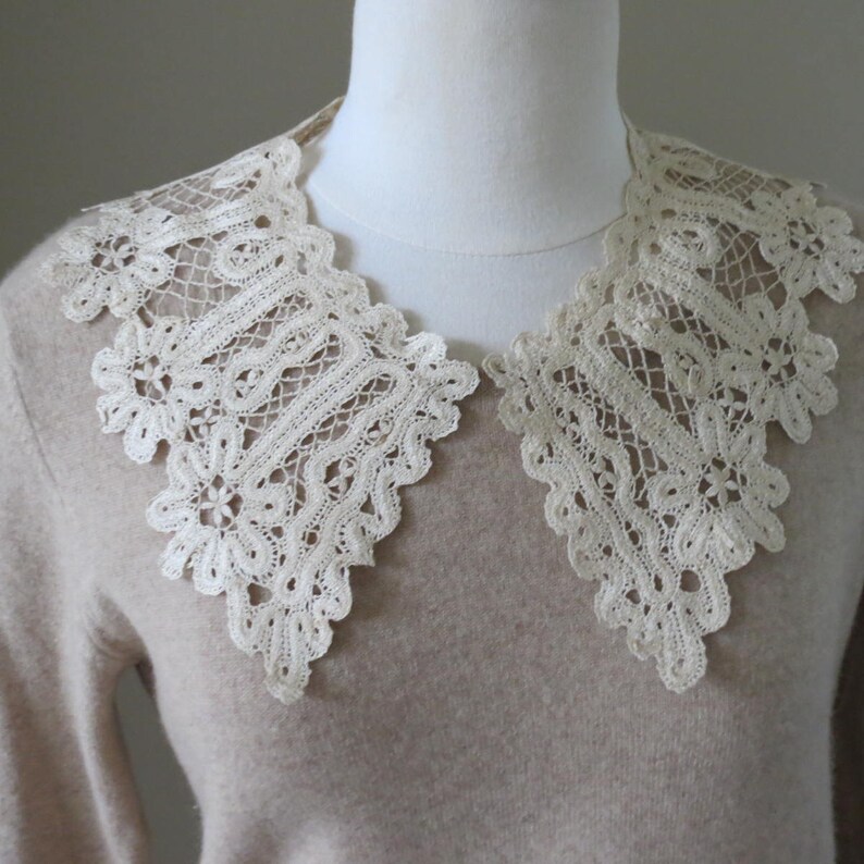 Stunning Antique Guipure Lace Collar and Cuffs in Ecru | Etsy