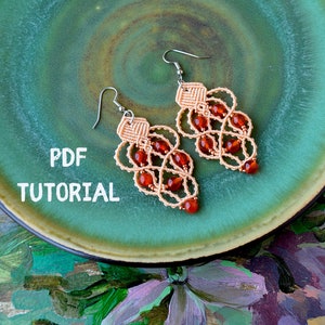 PDF Tutorial Lacy Macrame Earrings DIY Project Step by - Etsy