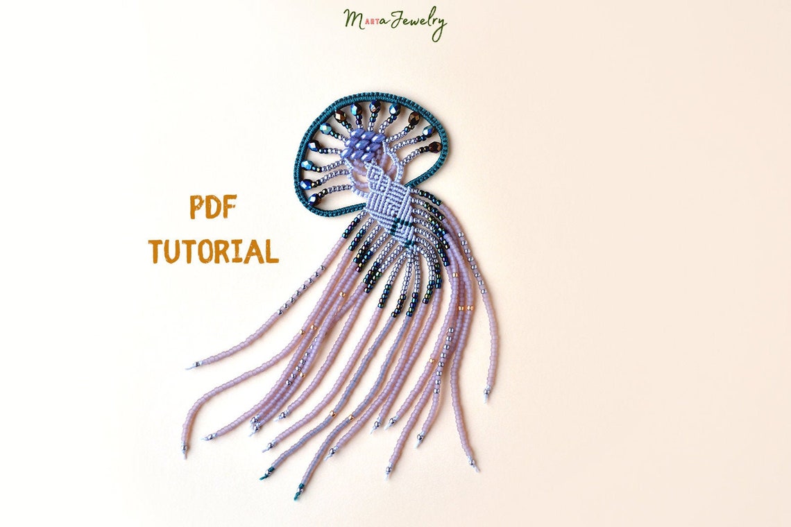 PDF Tutorial Micro-macrame Pendant Jellyfish, Medusa Necklace, DIY ...