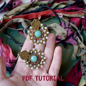 PDF Tutorial - Macramé Earrings Saturn, DIY, Step-by-step Pattern ...