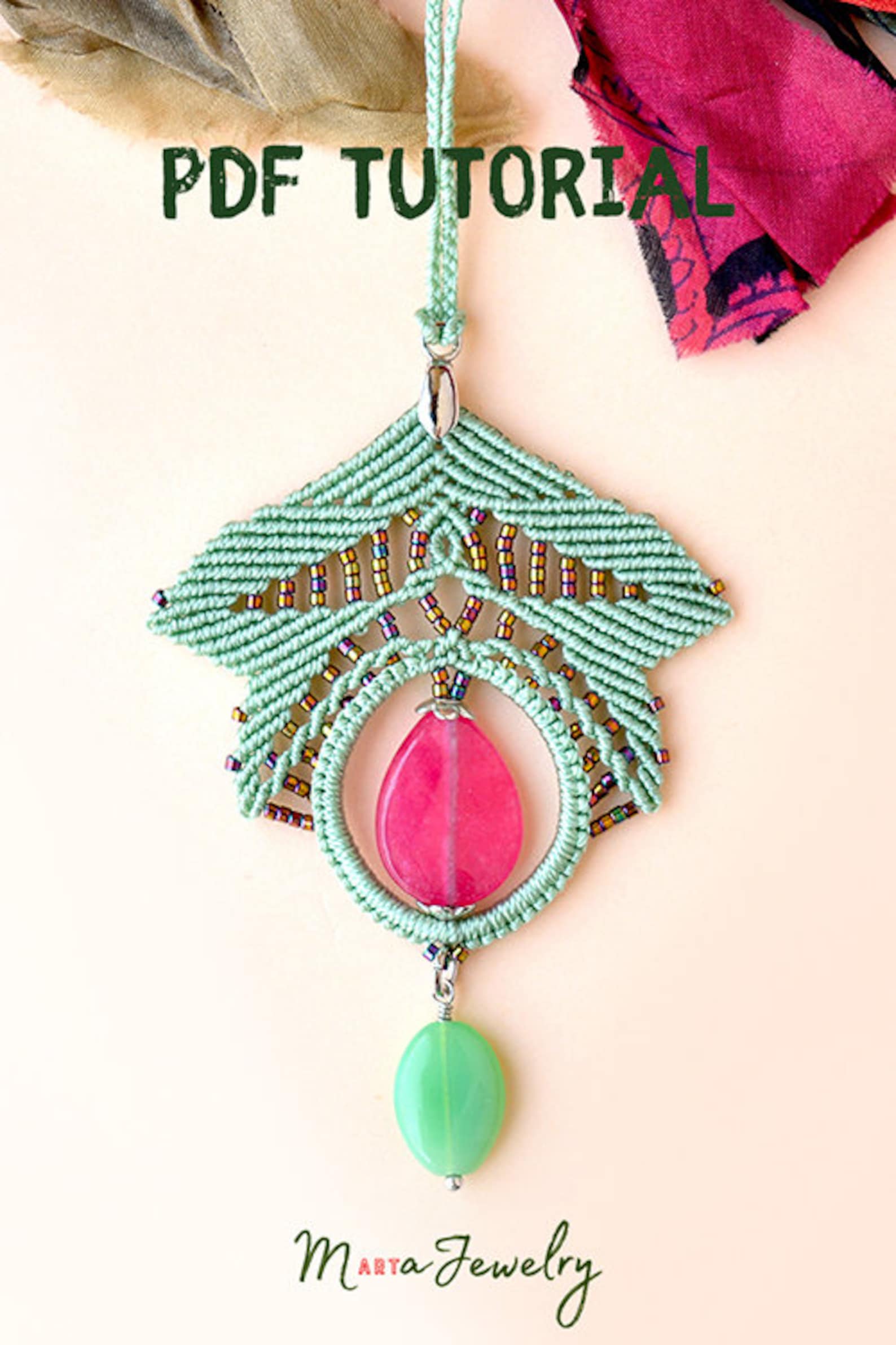 PDF Tutorial Macrame Necklace Spring Fruit DIY Beaded - Etsy