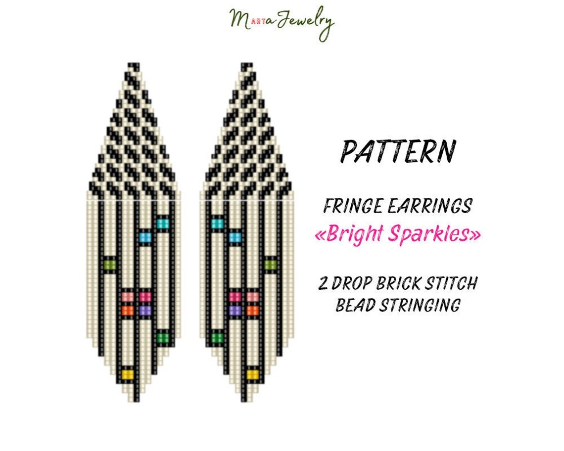 Beading PATTERN Fringe Earrings bright Sparkles - Etsy