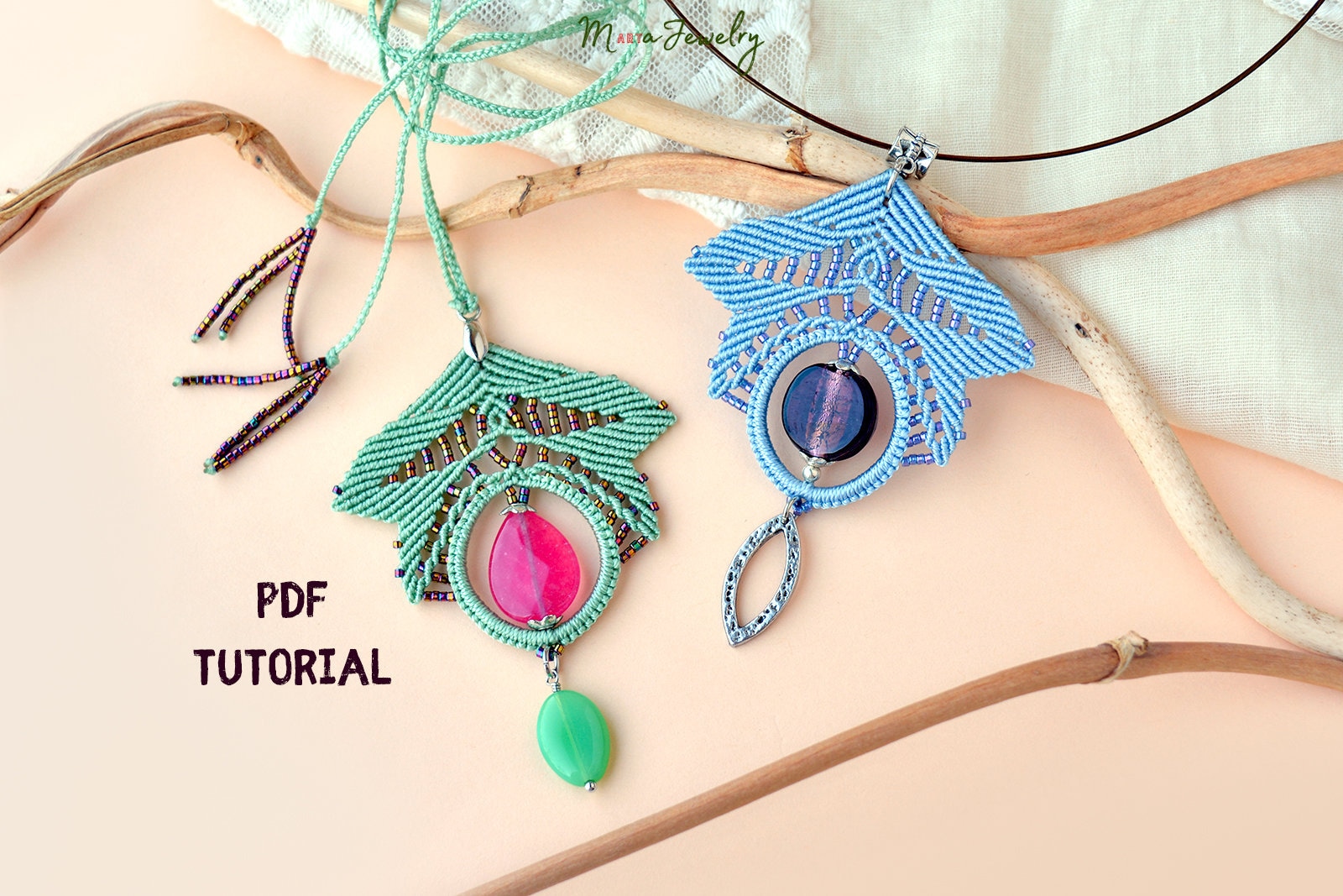 PDF Tutorial Macrame Necklace Spring Fruit DIY Beaded | Etsy