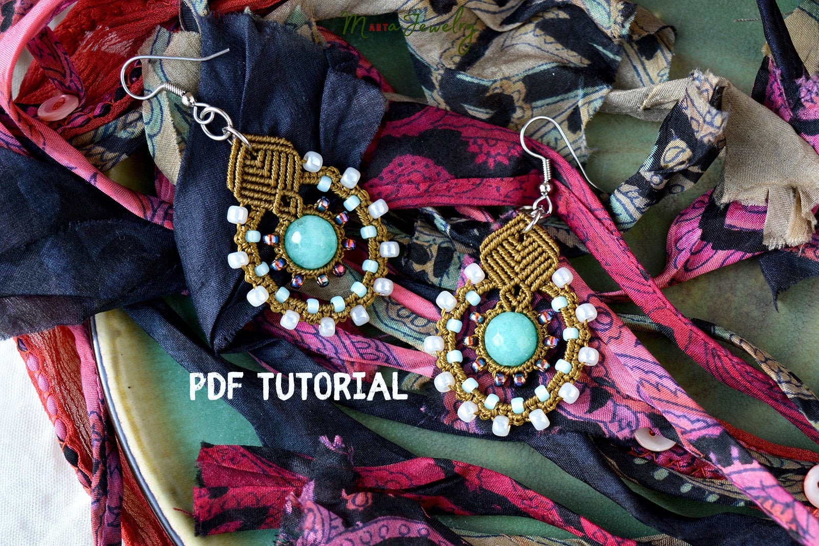 PDF Tutorial Macrame Earrings Saturn DIY Step-by-step - Etsy