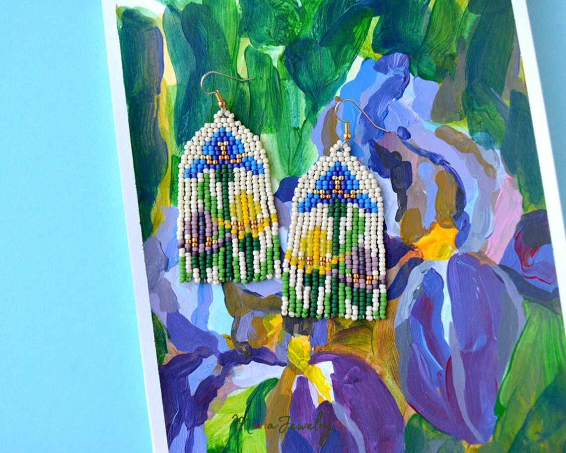 Beading PATTERN With Tips Fringe Earrings | Etsy