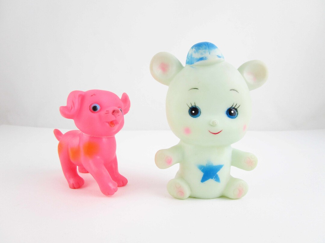 Squeak Toy Blue Bear With Star Made in Taiwan Cute Item - Etsy