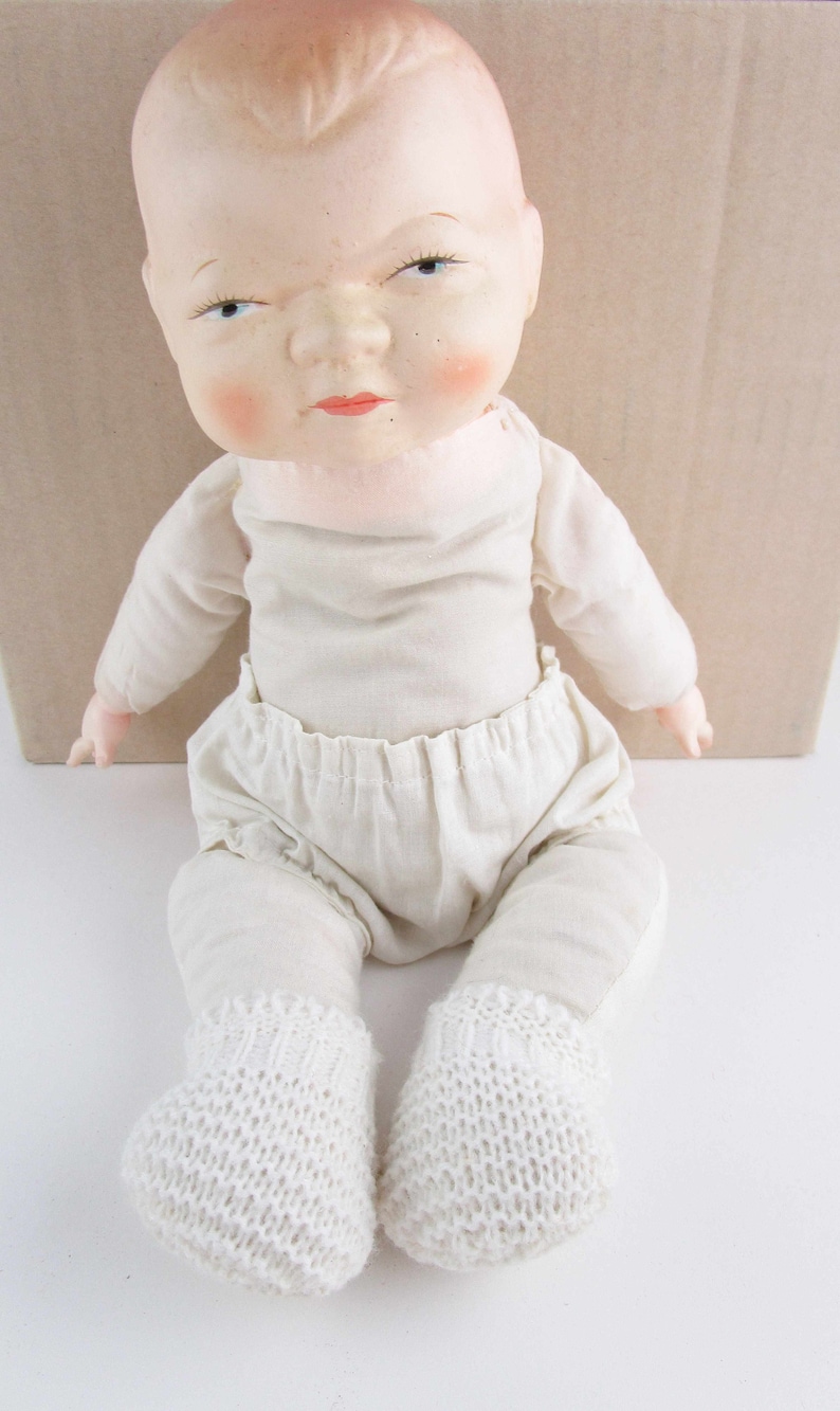 Vintage 'cry Baby' Doll Composite Head With Fabric | Etsy