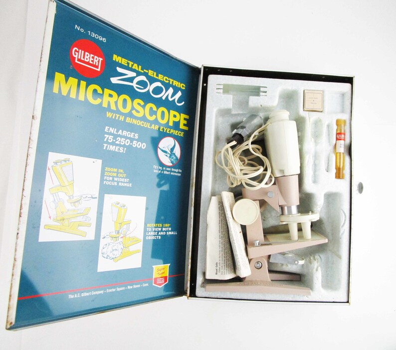 Super Fun 'gilbert Microscope and Lab Set' in Original Metal Box ...