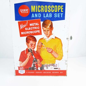 Super Fun 'gilbert Microscope and Lab Set' in Original Metal Box ...